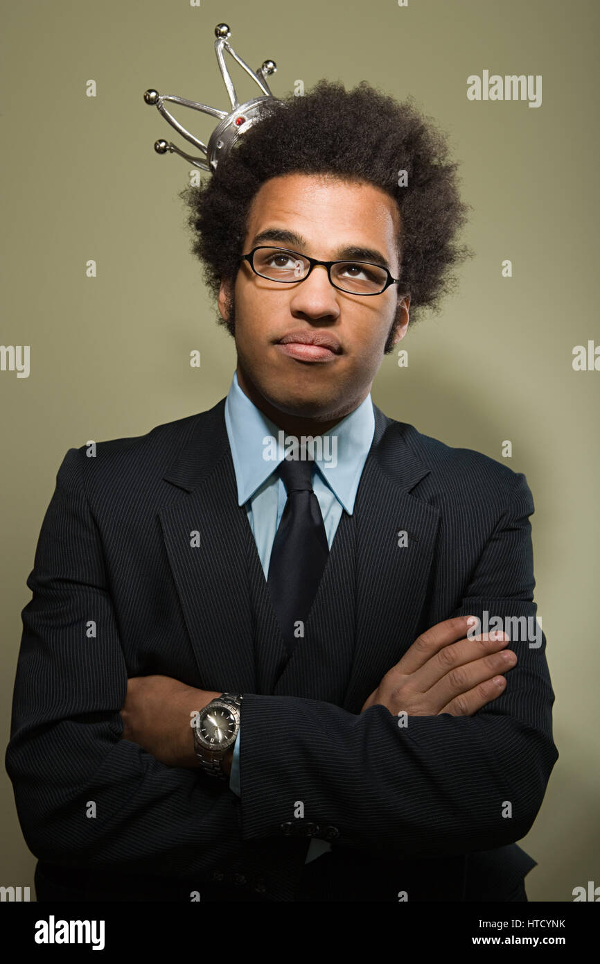 Man wearing a crown Stock Photo - Alamy