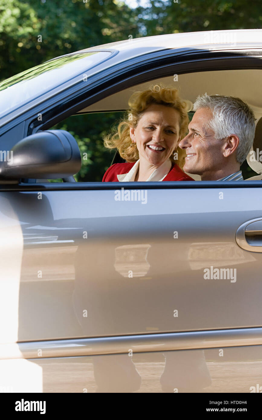 Mature couple in car Stock Photo - Alamy