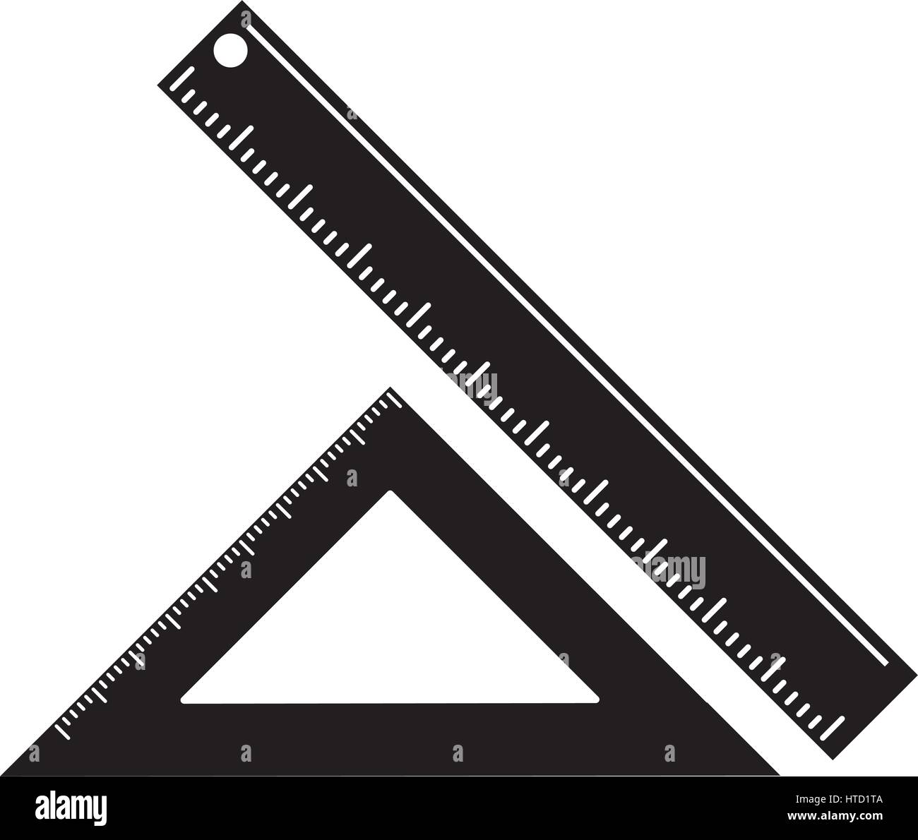 triangle ruler measuring school pictogram Stock Vector Image & Art - Alamy