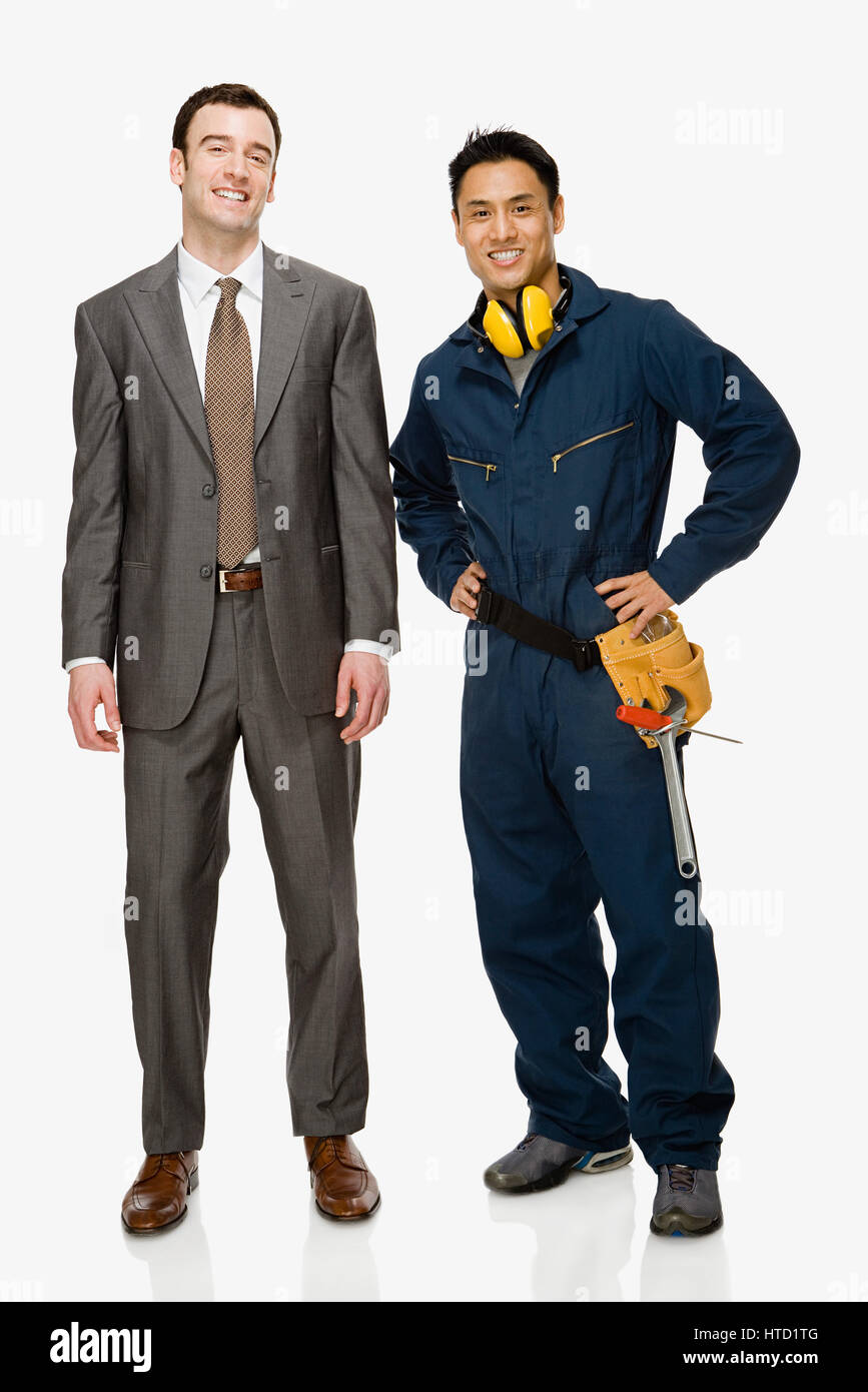 Businessman and workman Stock Photo - Alamy