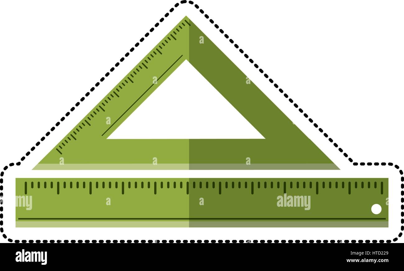 cartoon triangle ruler measuring school Stock Vector Image & Art - Alamy