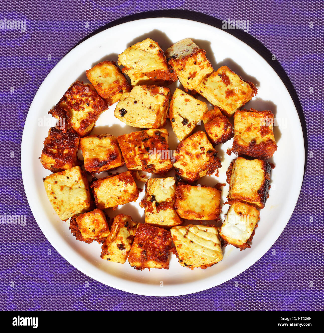 Fried paneer chunks Stock Photo - Alamy