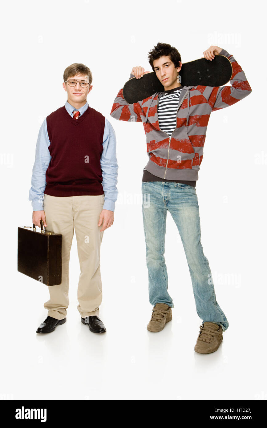 Geek and skater Stock Photo - Alamy