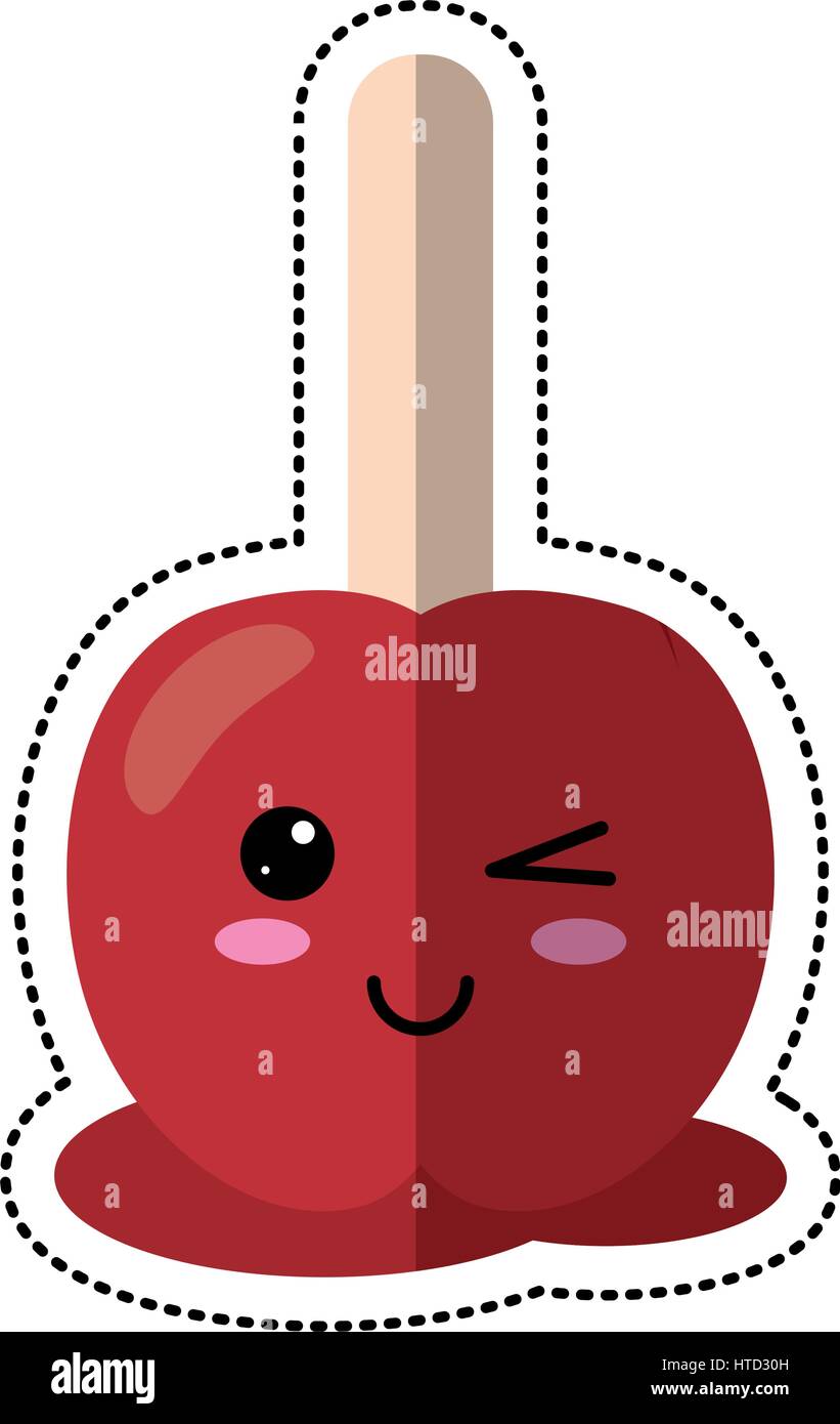 cartoon candy apple with stick Stock Vector Image & Art - Alamy