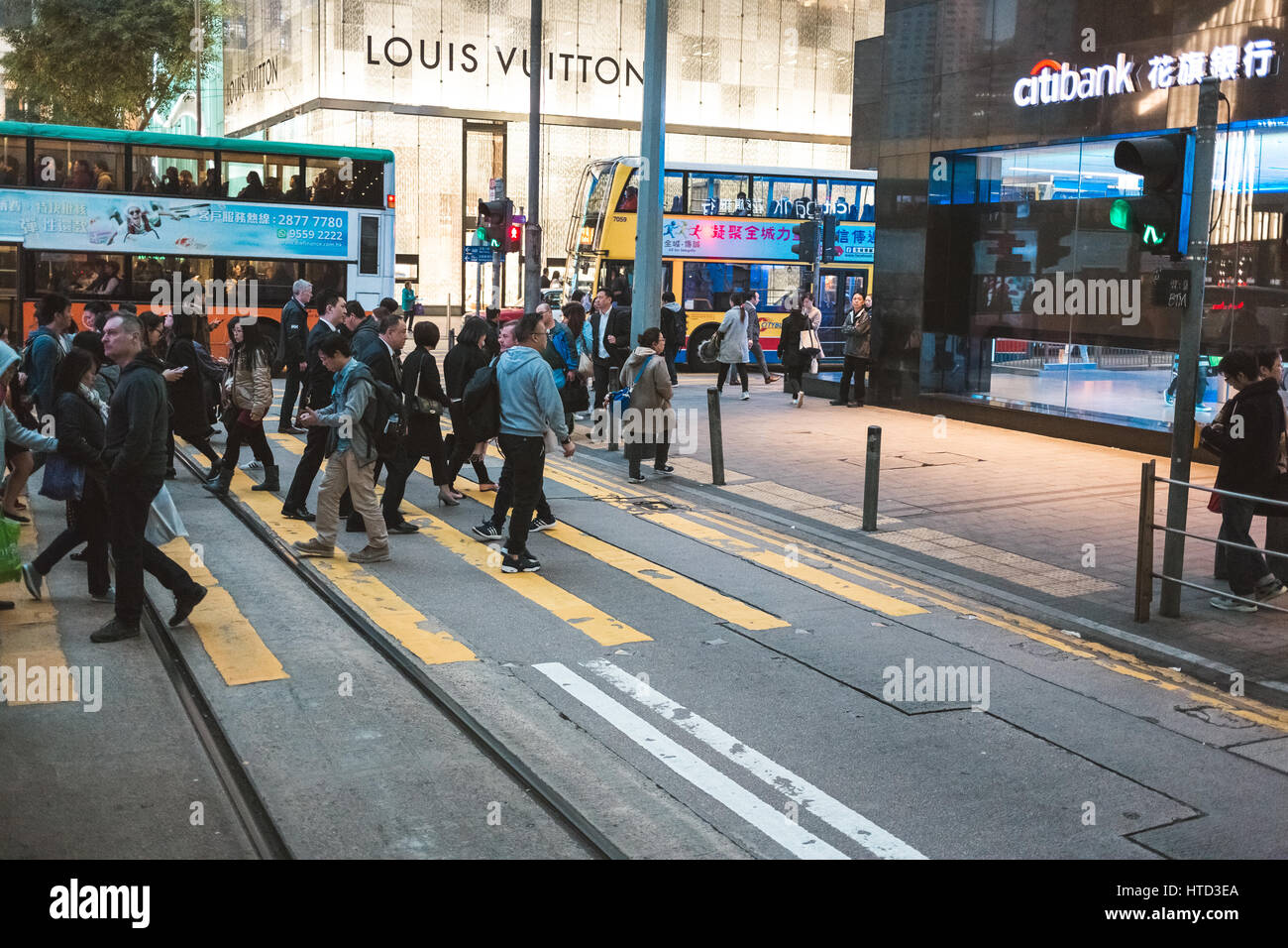 Crowded Hong Kong Central Street after work Stock Photo - Alamy