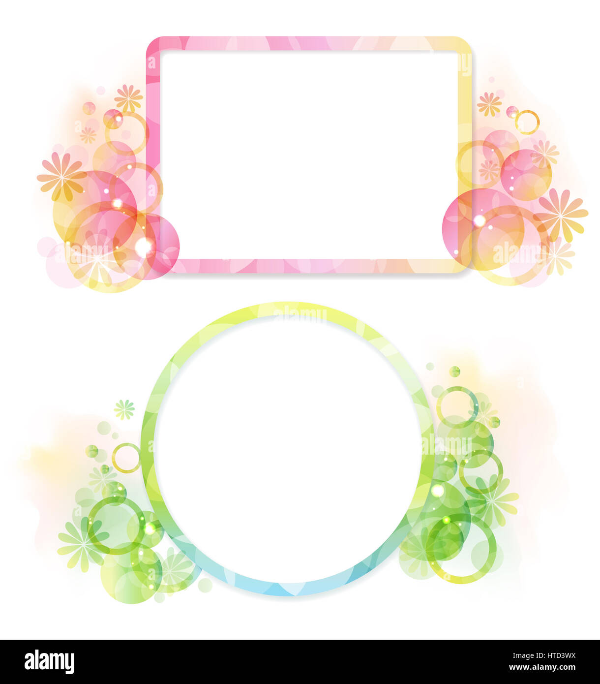 Vector round floral banner Cut Out Stock Images & Pictures - Alamy