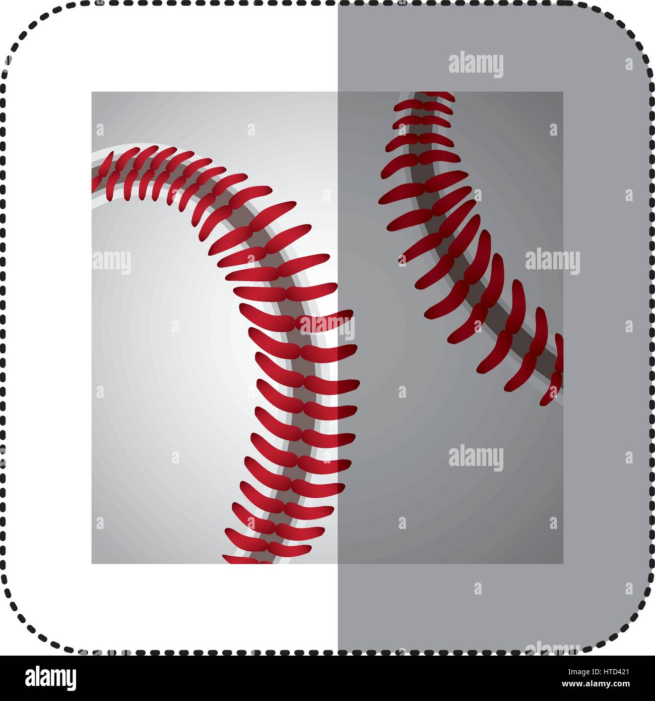 square sticker background with baseball ball texture Stock Vector Image ...