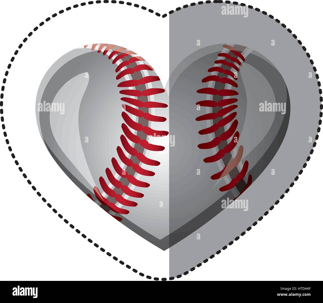 background sticker of heart with texture of baseball ball Stock Vector ...