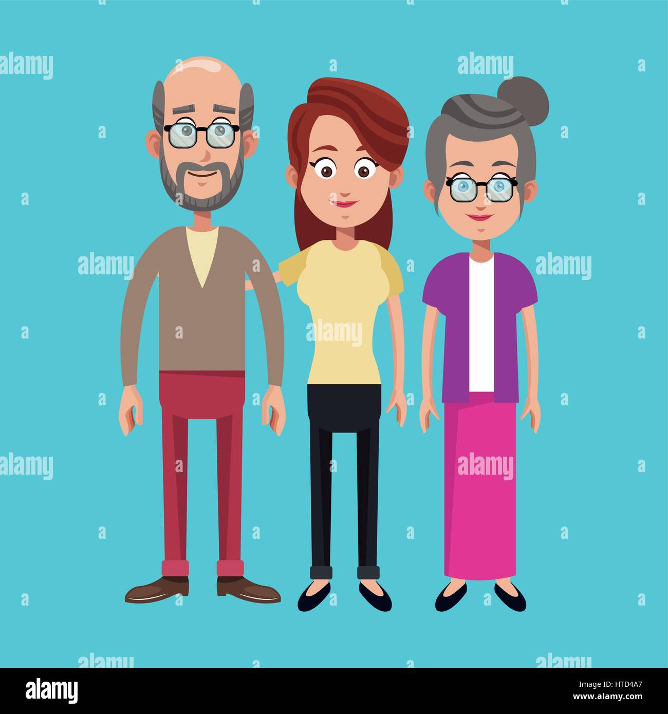 Looking at old parent Stock Vector Images - Alamy