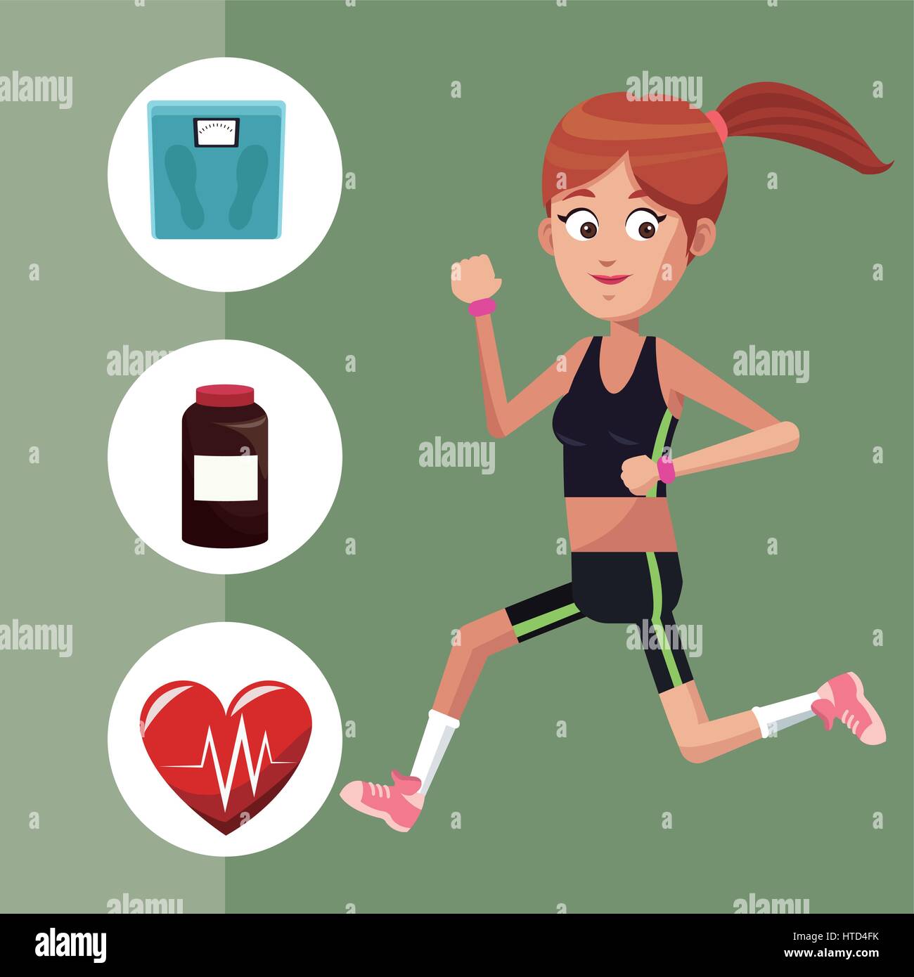 sport girl exercise healthy icons Stock Vector Image & Art - Alamy