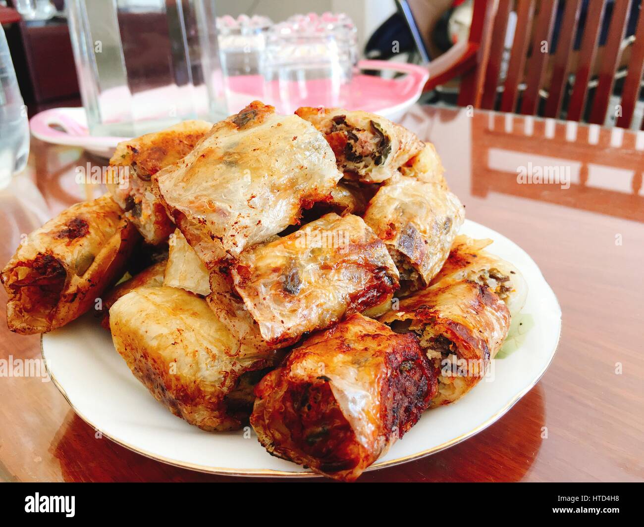 Fried spring rolls for Tet holiday in vietnam Stock Photo - Alamy