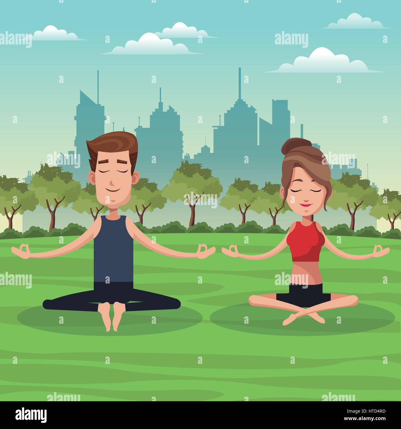 Couple two active fitness Stock Vector Images - Alamy