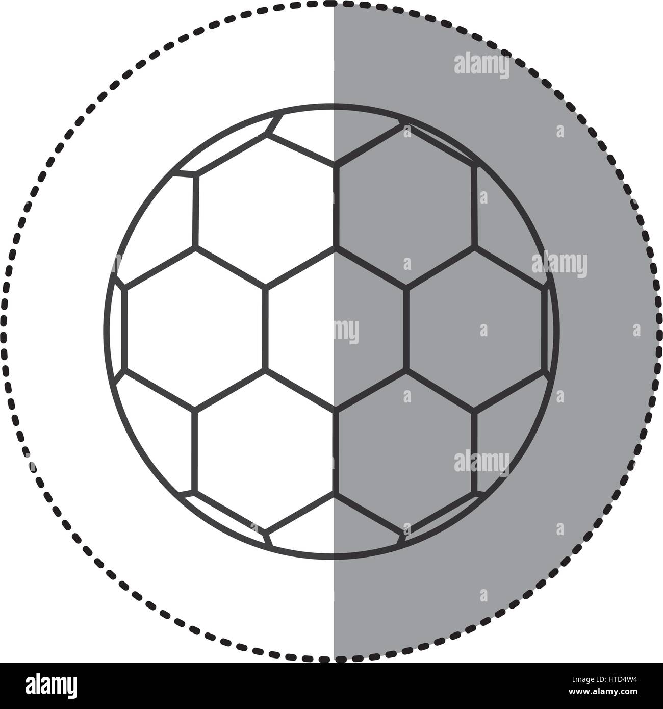 grayscale sticker with soccer ball Stock Vector Image & Art - Alamy