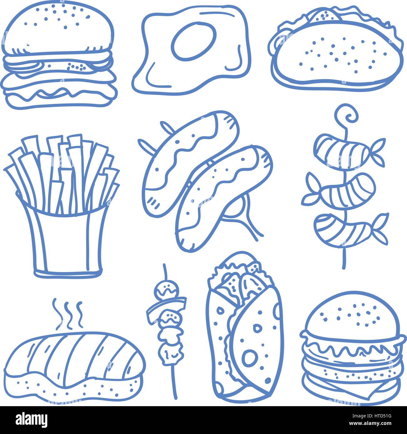 Doodle of food element various Stock Vector Image & Art - Alamy