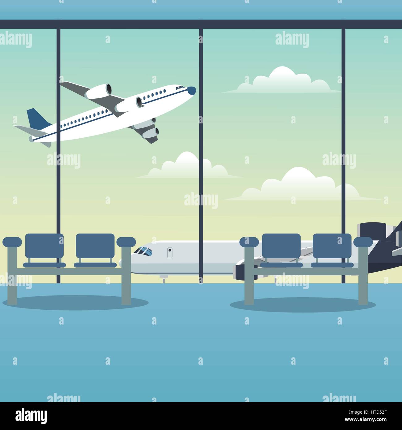 Empty airport terminal international Stock Vector Images - Alamy