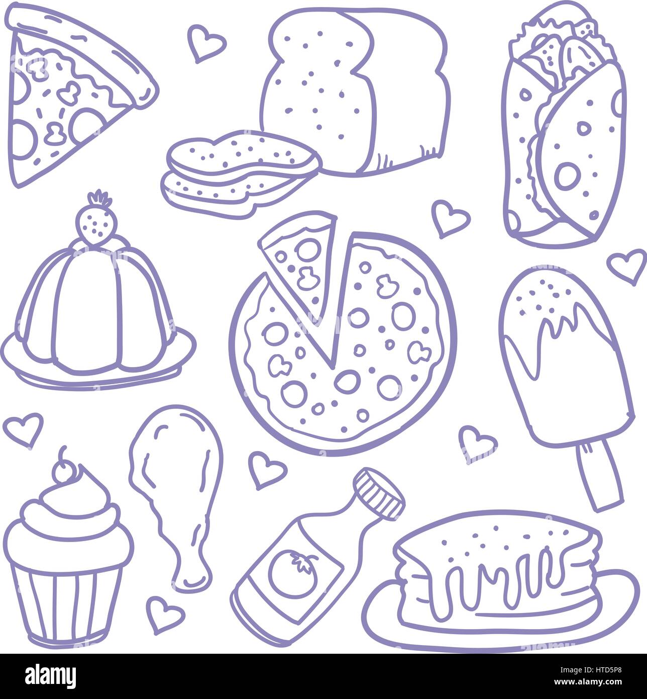 Doodle of food various collection Stock Vector Image & Art - Alamy