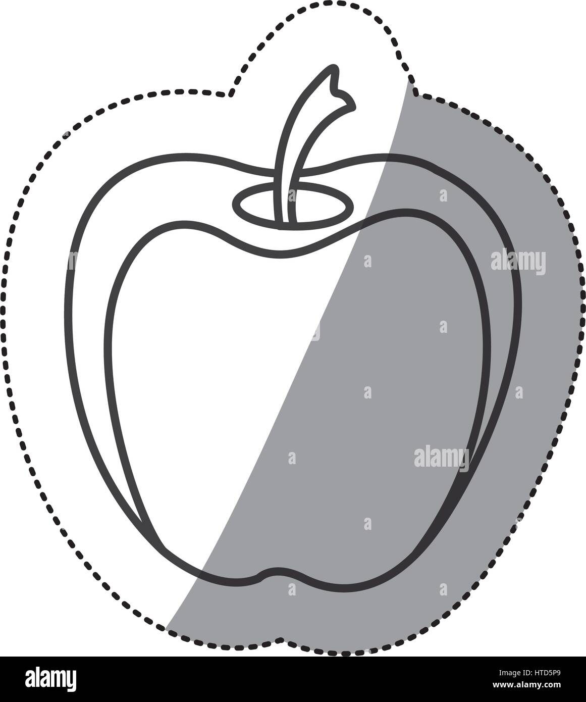 monochrome contour sticker of apple fruit Stock Vector Image & Art - Alamy