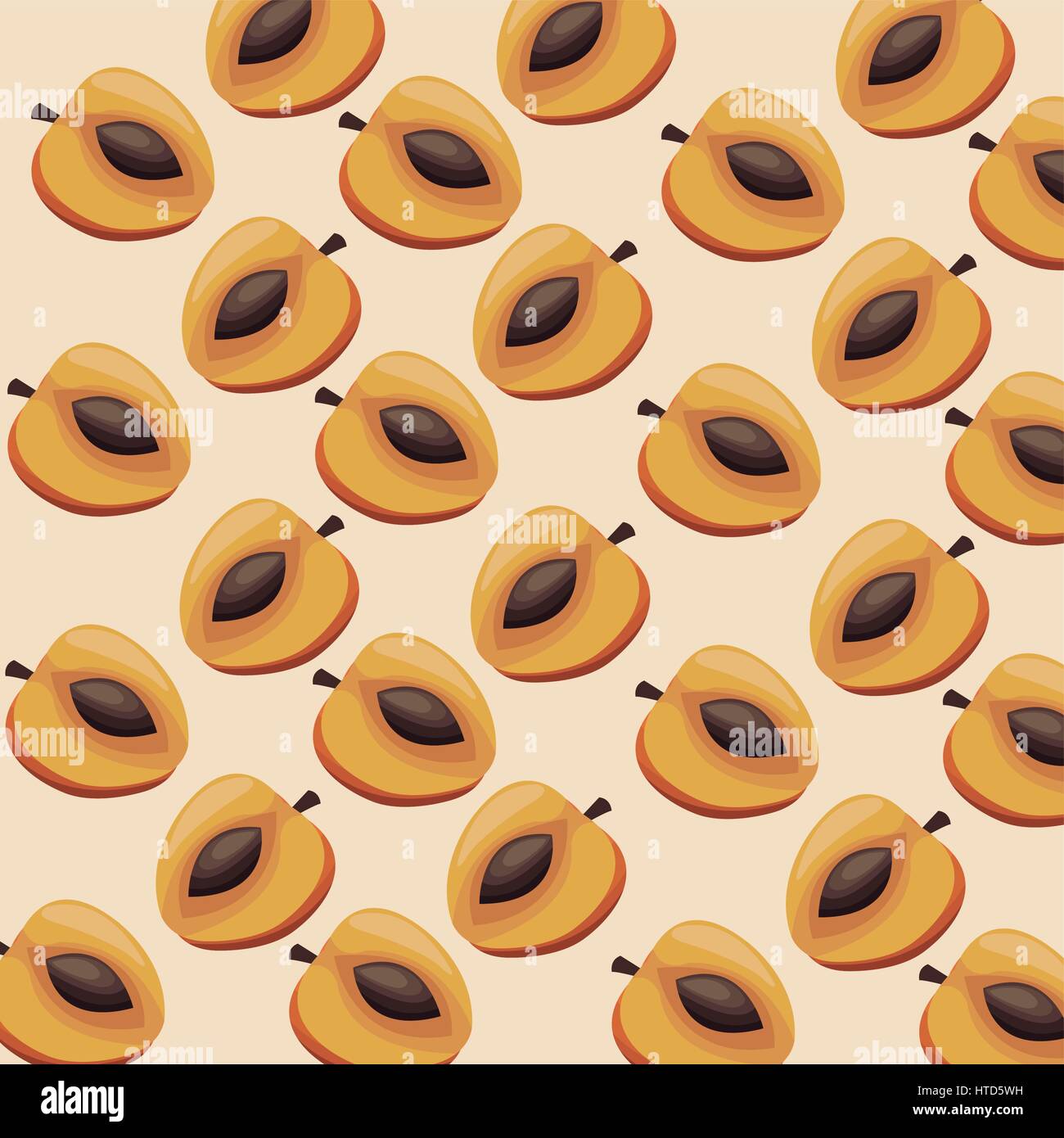 apricot slice fruit seamless pattern Stock Vector Image & Art - Alamy