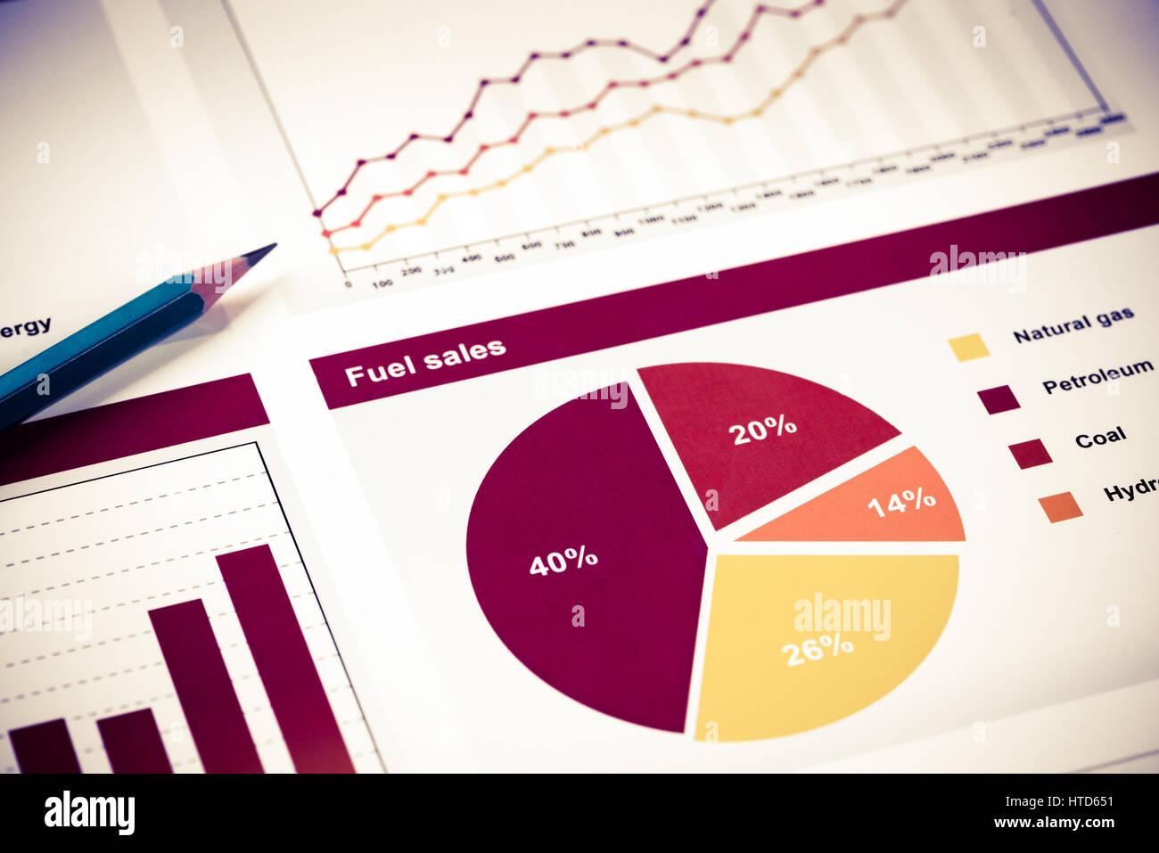 Charts and graphs of sales as symbol of successful corporate business ...