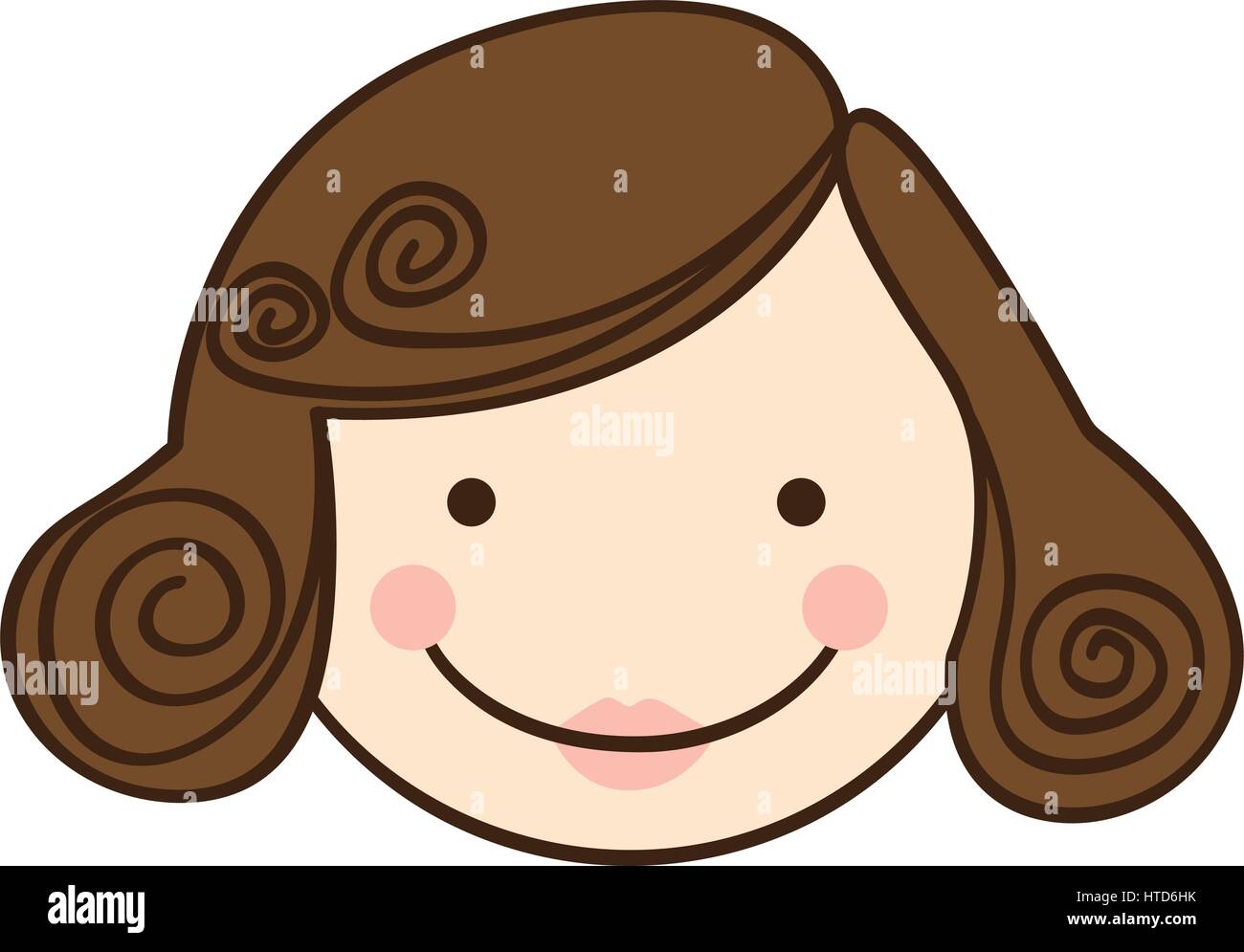 front view colorful silhouette cartoon woman mother face Stock Vector ...