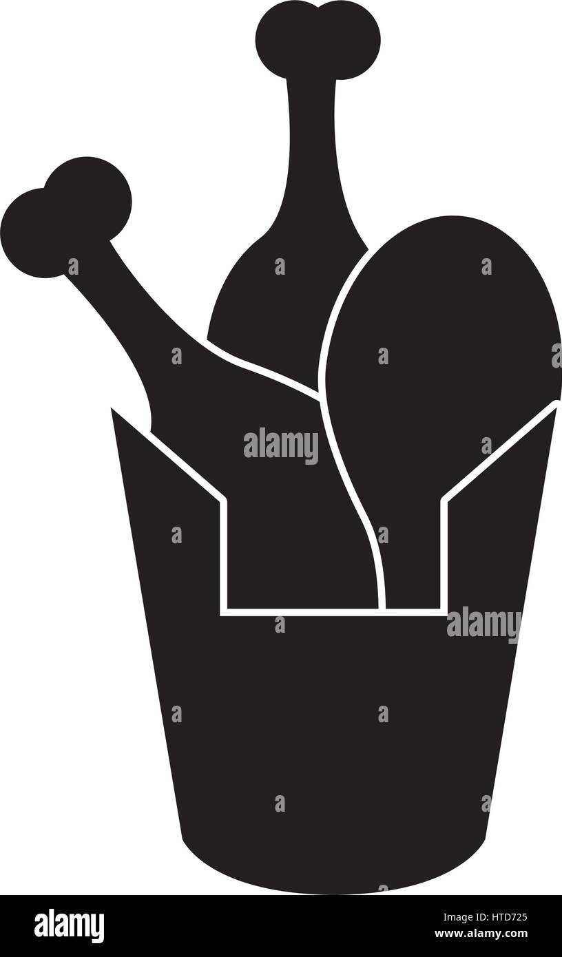 bucket fried chicken pictogram Stock Vector Image & Art - Alamy