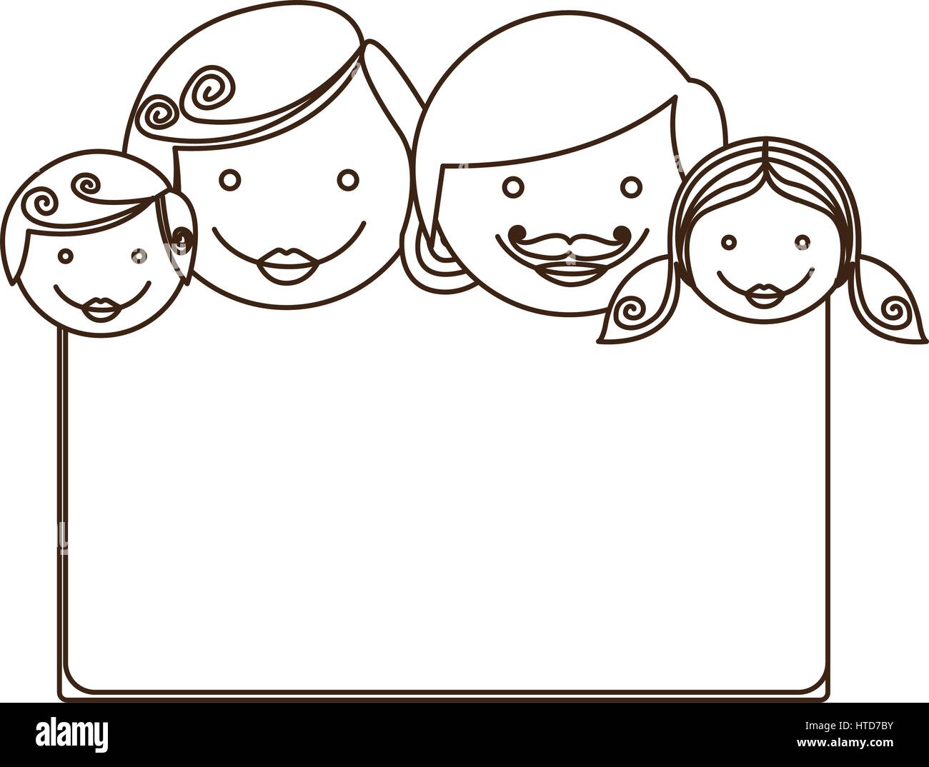 contour decorative frame with family faces Stock Vector Image & Art - Alamy