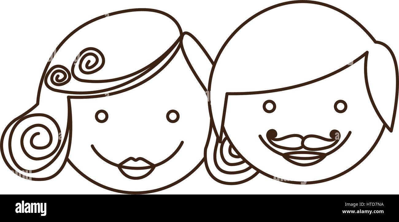sketch contour cartoon parent faces Stock Vector Image & Art - Alamy