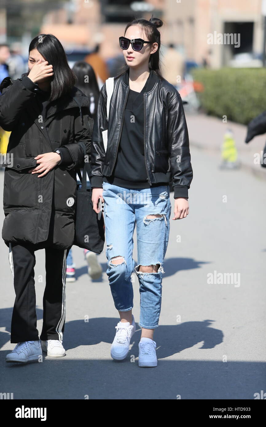 Beijing, China. 10th Mar, 2017. A model attends the casting of Mercedes ...