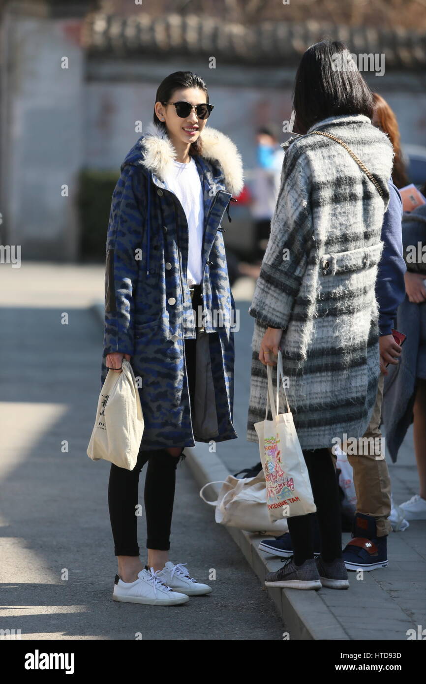 Beijing, China. 10th Mar, 2017. Models attend the casting of Mercedes ...