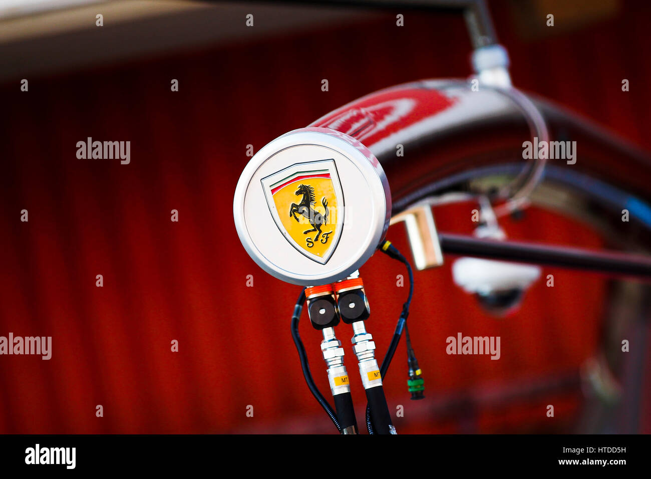 Barcelona, ESPANA - MARCH 09, 2017: Box Ferrari during the FORMULA ONE ...