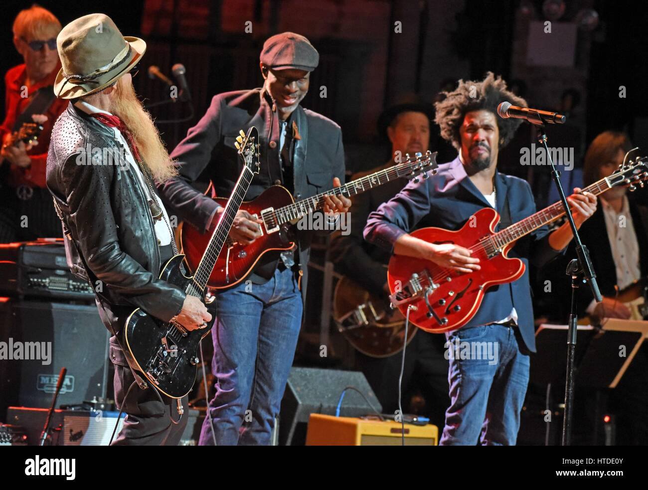 New York, NY, USA. 9th Mar, 2017. Keb' Mo, Billy Gibbons, Tash Neal in ...