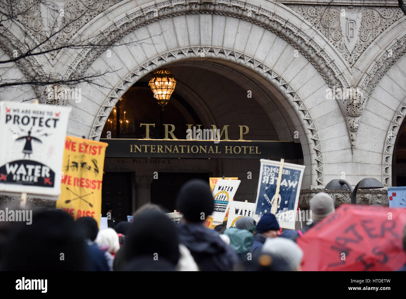 Washington DC, USA. 10th March 2017. Indigenous people from numerous ...