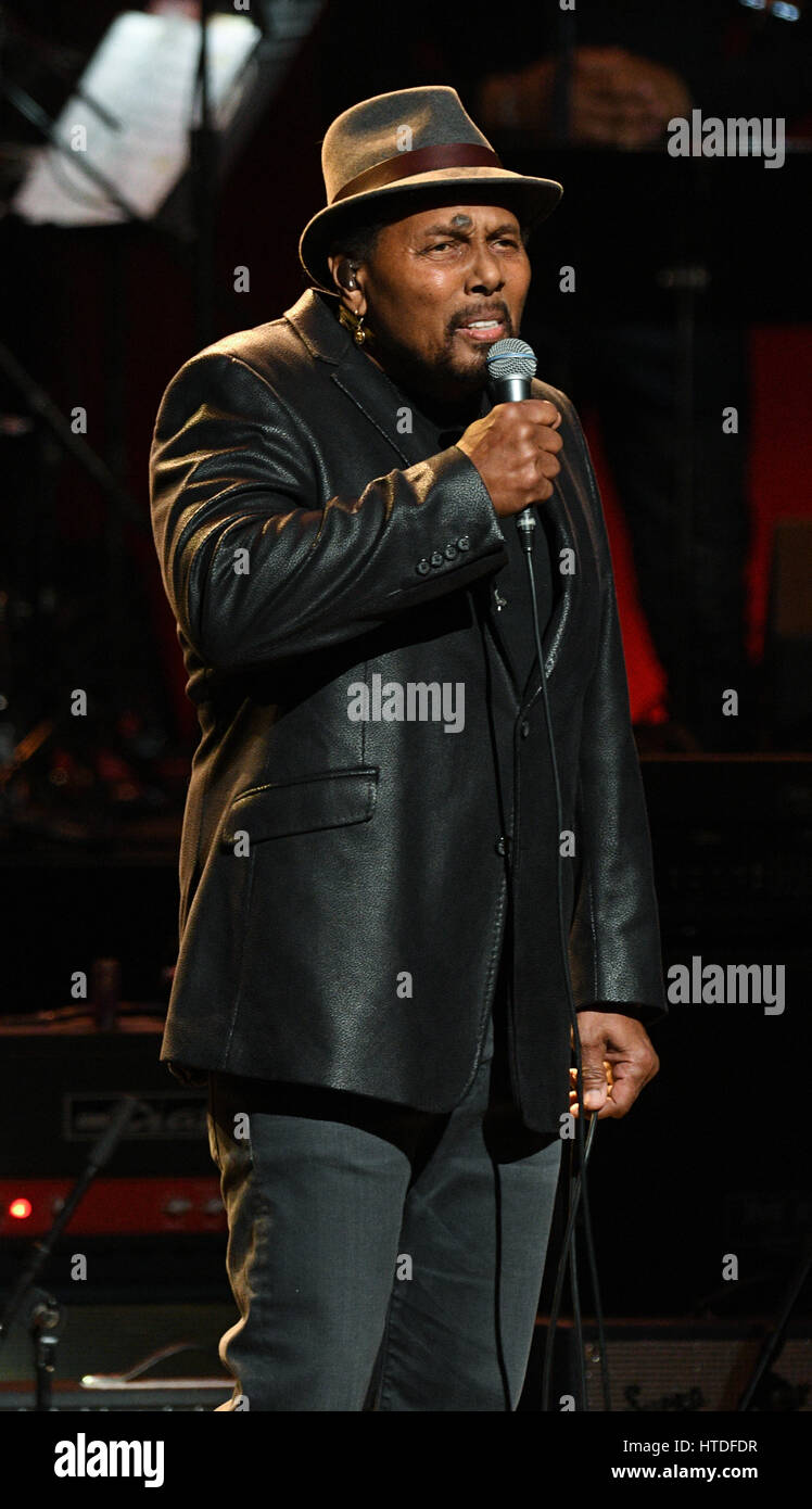 NEW YORK, NY - March 9 : Aaron Neville Performs on stage at 'Love Rocks ...