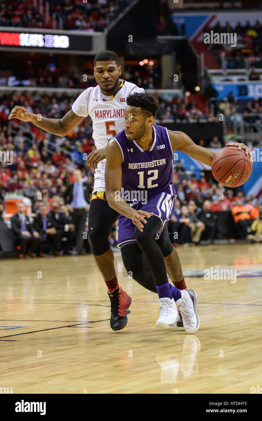 Washington, DC, USA. 10th Mar, 2017. Northwestern Guard ISIAH BROWN (12 ...