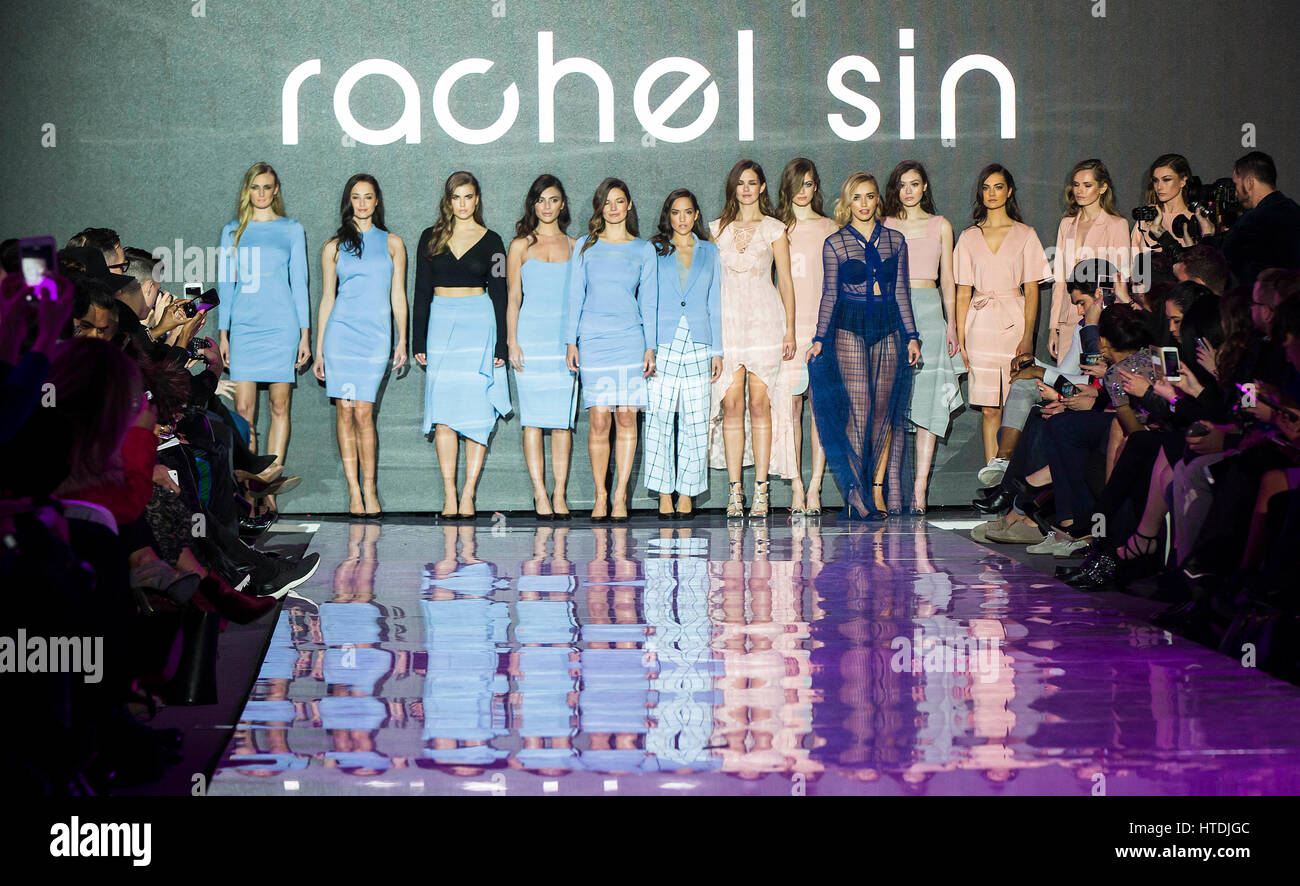 Toronto, Canada. 10th Mar, 2017. Models present collections by Rachel ...