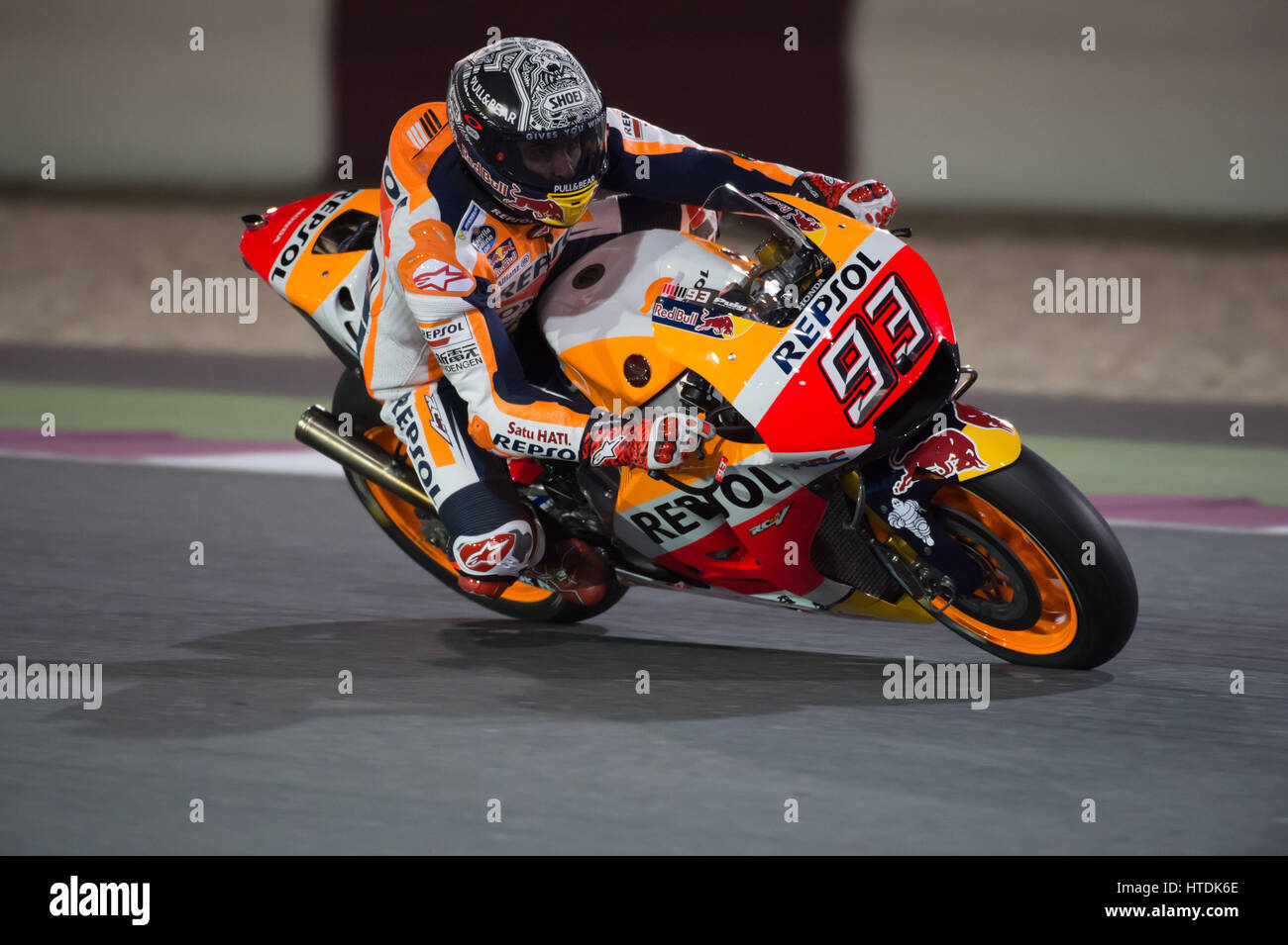 Losail Circuit, Qatar. 10th March 2017. Marc Marquez who rides for ...