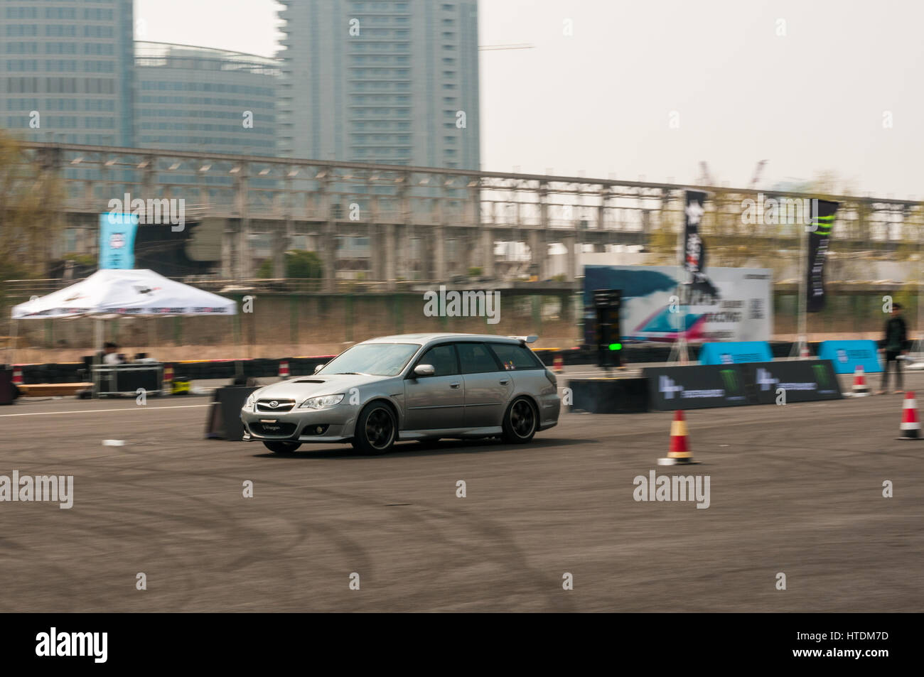 Shanghai, China. 11th March 2017. Drag racing event at Shanghai's old ...