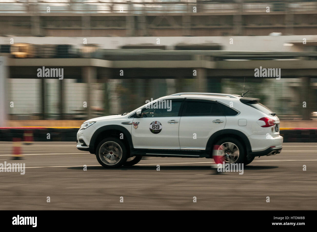 Shanghai, China. 11th March 2017. Drag racing event at Shanghai's old ...