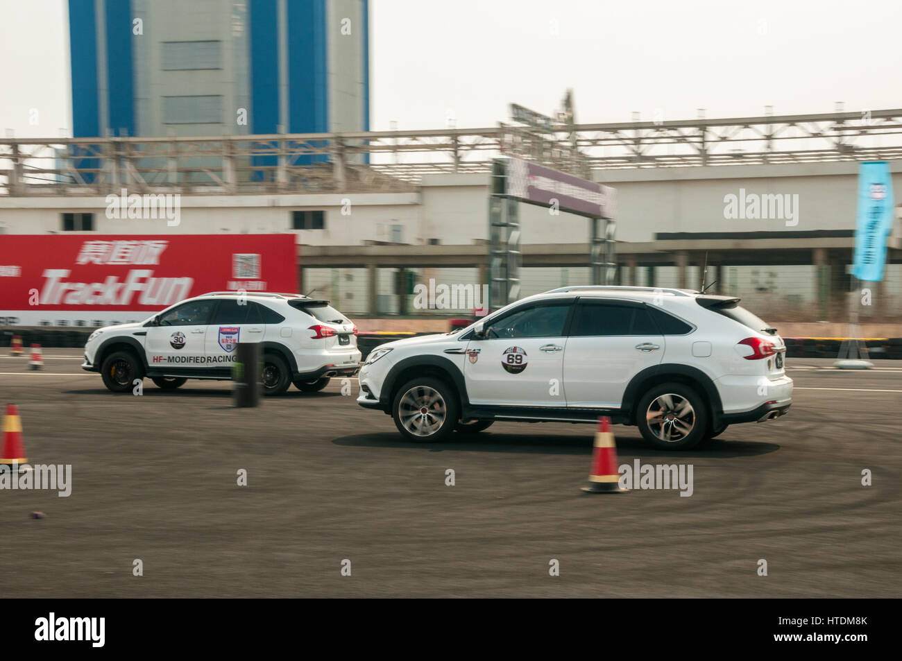 Shanghai, China. 11th March 2017. Drag racing event at Shanghai's old ...