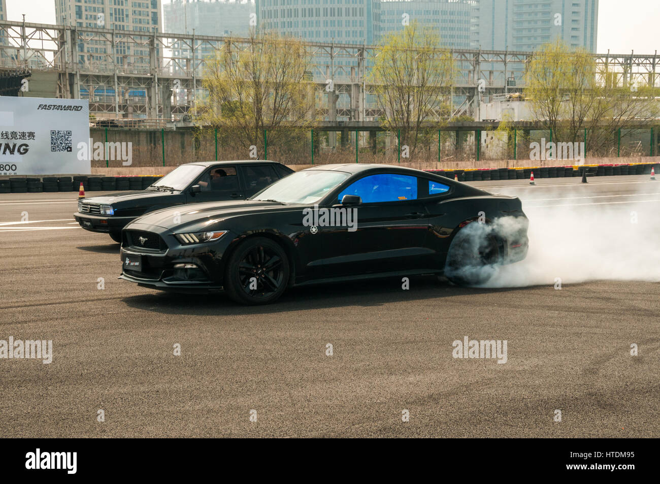 Shanghai, China. 11th March 2017. Drag racing event at Shanghai's old ...