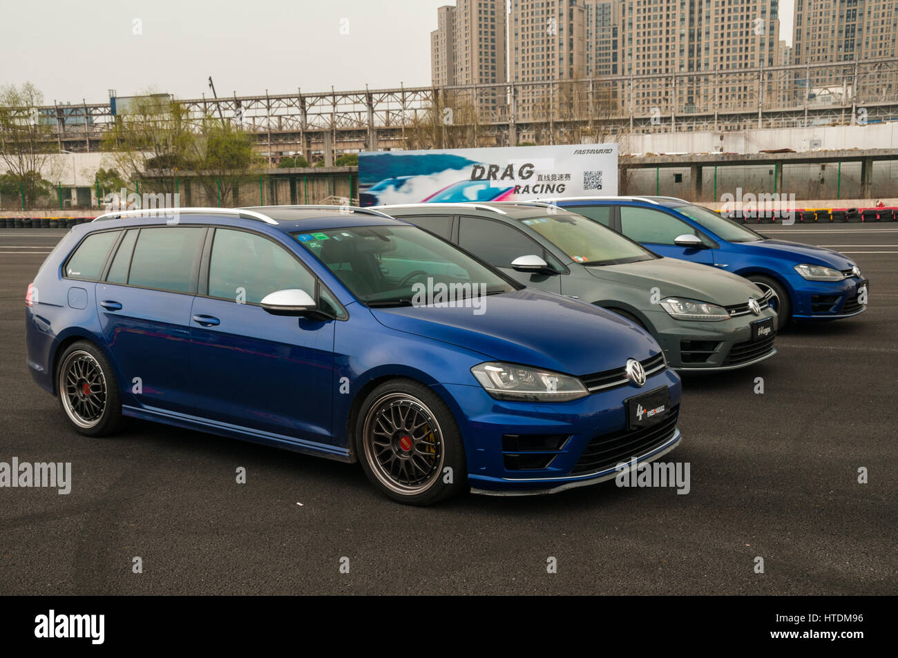 Shanghai, China. 11th March 2017. Drag racing event at Shanghai's old ...
