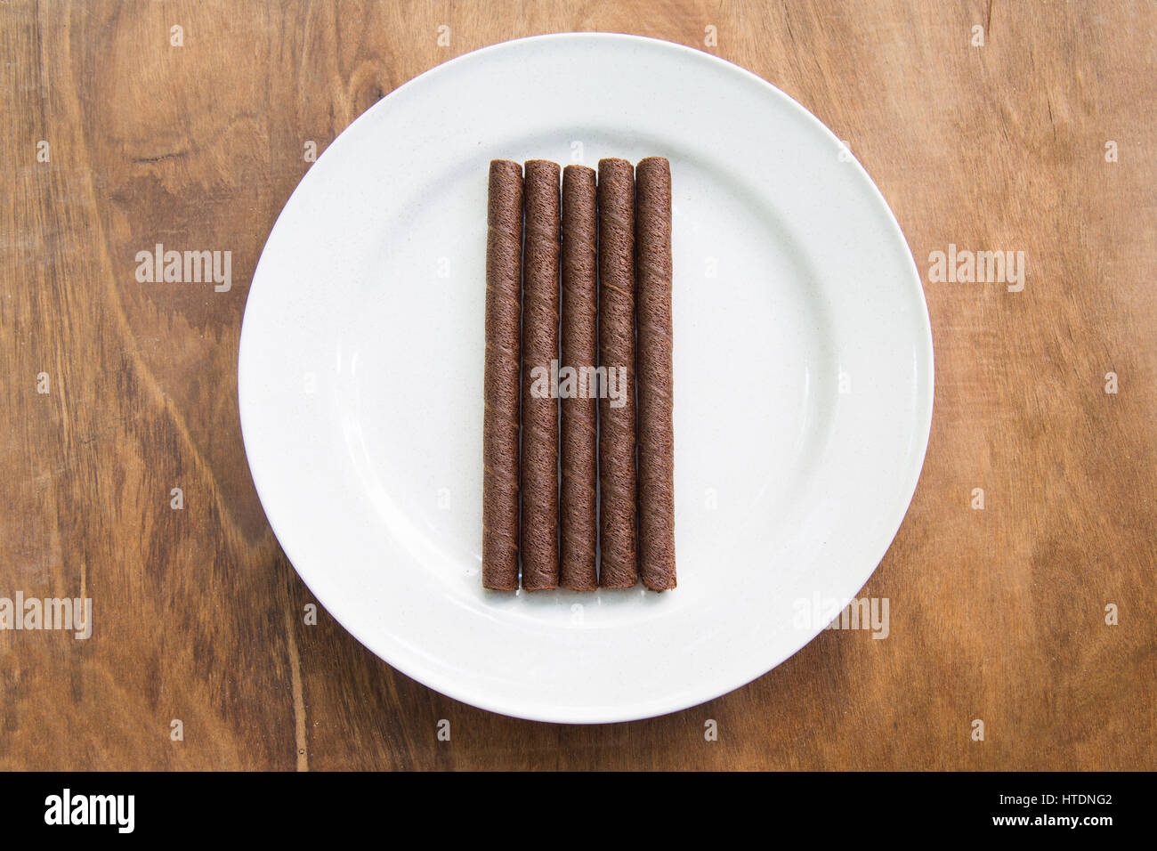 Plate tasty wafer rolls hi-res stock photography and images - Alamy