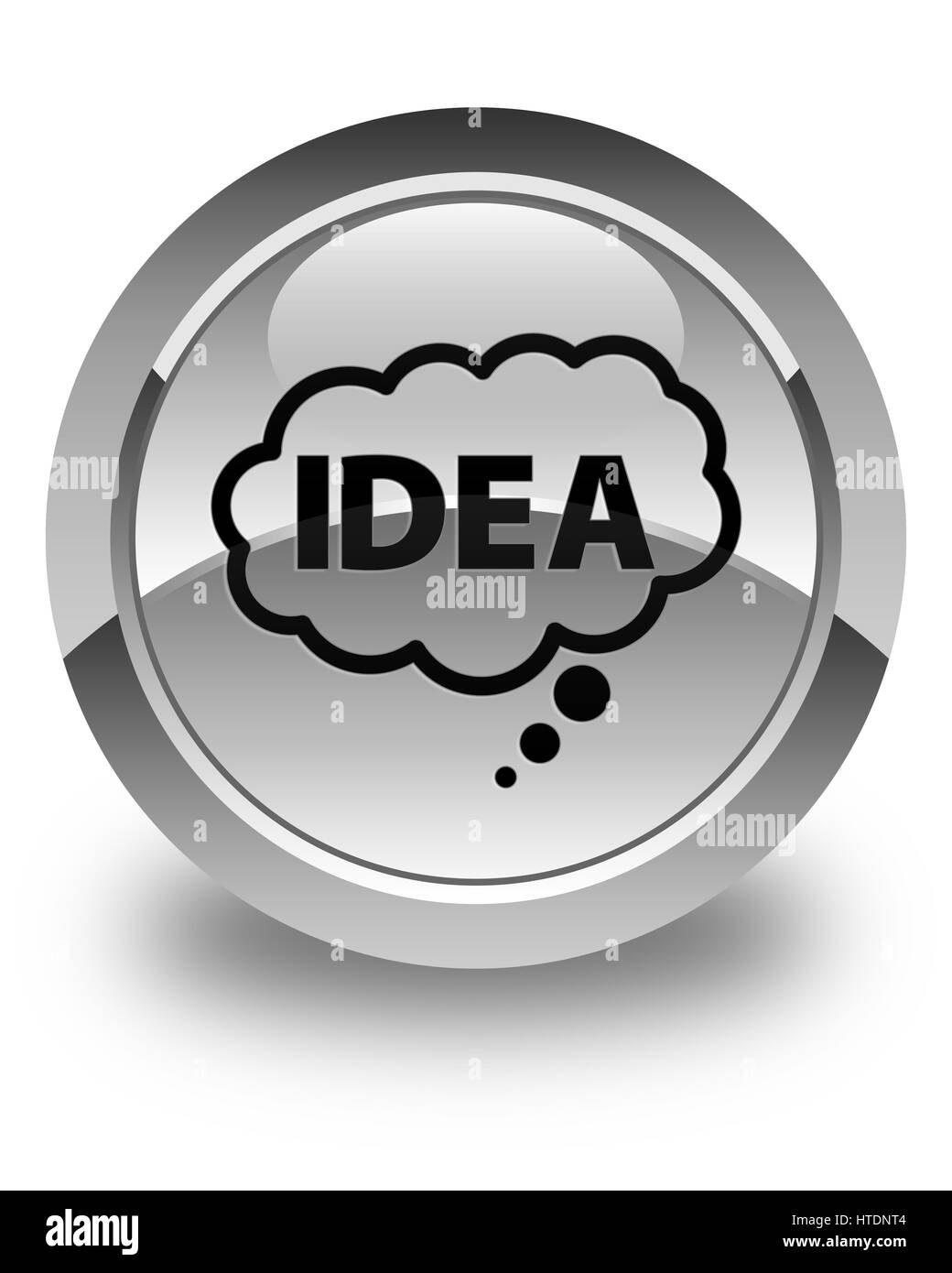 Idea bubble icon isolated on glossy white round button abstract ...
