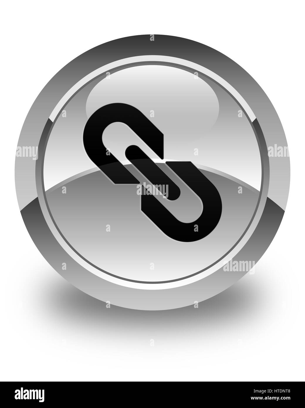 Link icon isolated on glossy white round button abstract illustration ...