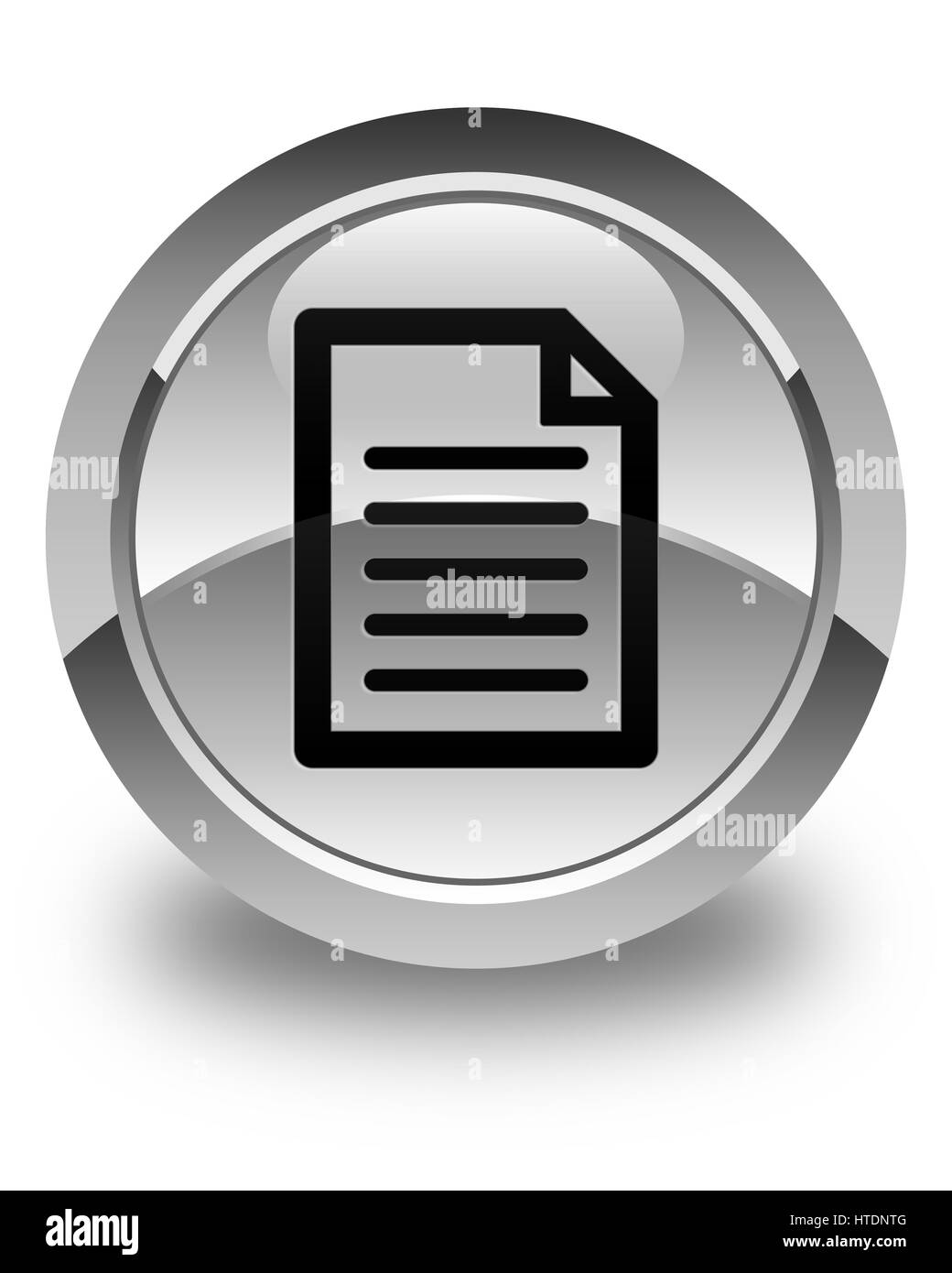 Page icon isolated on glossy white round button abstract illustration ...