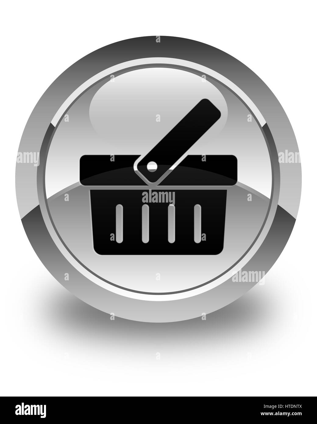 Shopping cart icon isolated on glossy white round button abstract ...