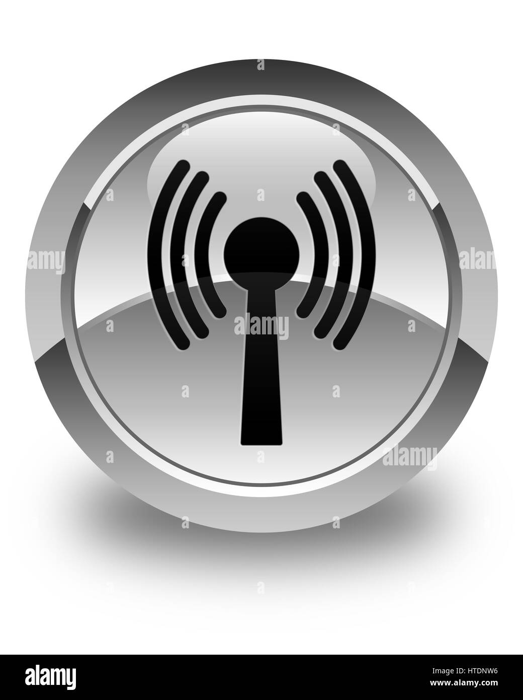 Wlan network icon isolated on glossy white round button abstract ...