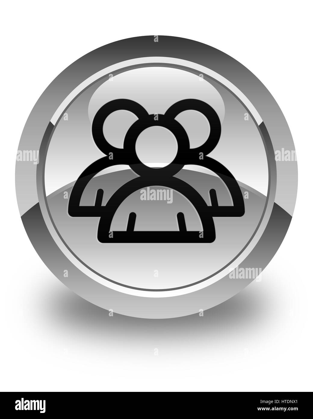 Group icon isolated on glossy white round button abstract illustration ...
