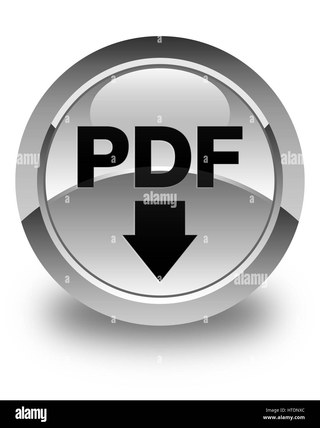 PDF download icon isolated on glossy white round button abstract ...