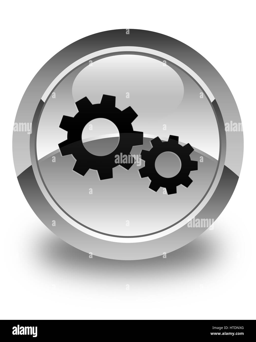 Process icon isolated on glossy white round button abstract ...
